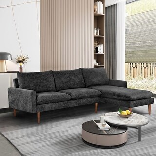 86'' L-Shape Convertible Sectional Sofa, Modern Cashmere Sofa Couch ...