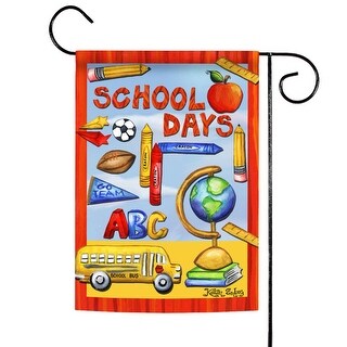 Red & Yellow"SCHOOL DAYS" Outdoor Mini Garden Flag 18"x12.5" - Bed Bath ...