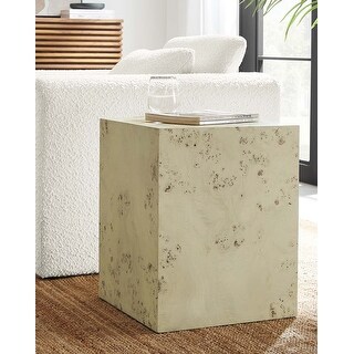 Penrod Mid-Century Burl Wood Square Accent Table - Bed Bath & Beyond ...