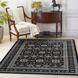 Kashan Black traditional Area Rug - Bed Bath & Beyond - 37472408