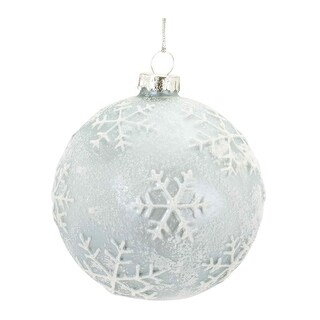 12ct Blue Snowflake Christmas Ball Ornaments 4" - Bed Bath & Beyond ...