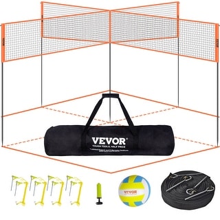 VEVOR 4-Way Volleyball Net,for Backyard Beach Lawn,For Kids And Adults ...