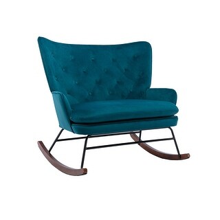 Modern Rocking Sofa with Comfortable Fabric Padded Seat & High Back ...