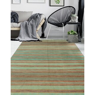 Hand-Woven Winchester Kilim Cheryl Rust/Ivory Rug - 6'5" x 9'5" - Bed ...