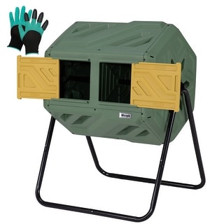 Werph Updated 43-gallon Dual-chamber Compost Bin, Fast Assembly Outdoor ...