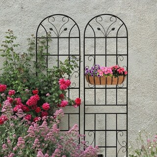2 Pack Metal Garden Trellis 86.7in x 19.7in Rustproof Trellis - Bed ...