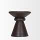Palmera Dark Brown Wood Pedestal Side Table - Bed Bath & Beyond - 39459658