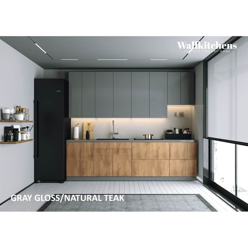 Kitchen Contemporary Collection Natural Teak Color Base Size 9.5Ft Wide ...