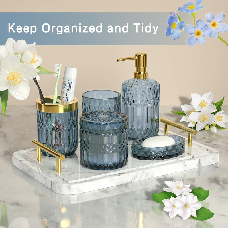 Blue Bathroom Accessory Set On Sale Bed Bath Beyond 39690056