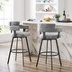 Hausfame Set of 2 Linen Swivel Counter & Bar Stool with Metal Footrest ...