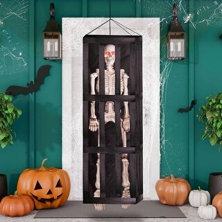 Interactive 64" Halloween Hanging Skeleton Cage - Bed Bath & Beyond ...