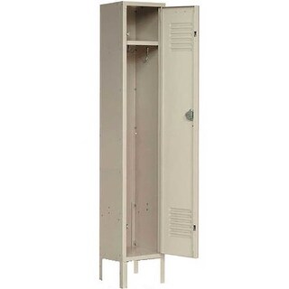 Single Tier Locker, 12x15x60 1 Door, Unassembled, Tan - 15"L x 12"W x ...