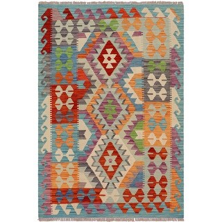 Chic Turkish Owen Hand-Woven Kilim Rug - 3'4'' x 4'10'' - 3'4'' x 4'10 ...