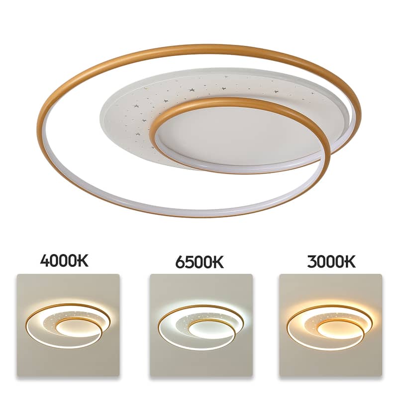 51W Dimmable LED Flush Mount Ceiling Light Fixture with Remote Control ...