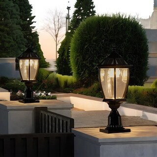 Solar Yard Lamp with Dimmable LED(2 pack),Solar Column Headlights - Bed ...