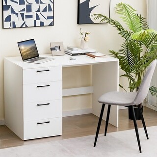 Computer Desk Study Writing Workstation Vanity Table w/ 4 Drawers - Bed ...