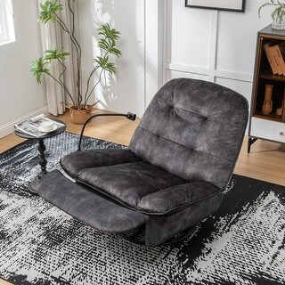 Velvet Recliner Chair: Large Swivel Gliding Rocker with Mobile Phone ...