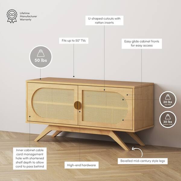 Nathan James Logan Rattan TV Stand for TVs up to 50" - Bed Bath ...