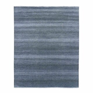 Hand Knotted Grey Modern and Contemporary with Wool & Silk Oriental Rug ...