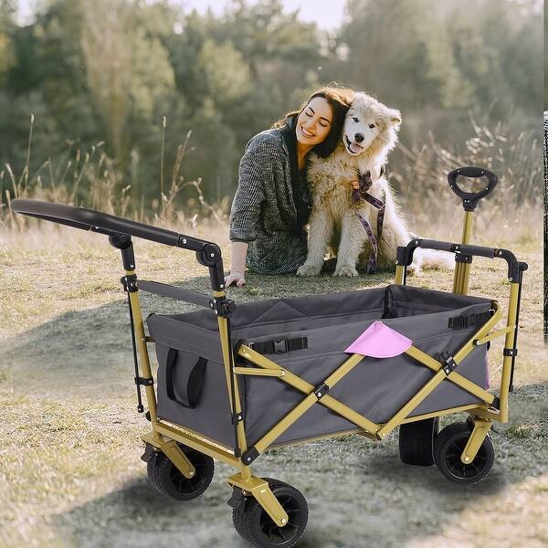 Push & Pull Utility Folding Wagon with Removable Canopy - Bed Bath ...