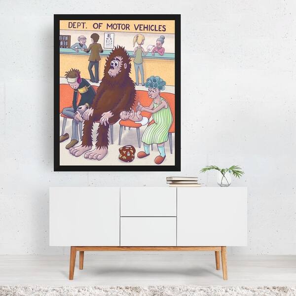 Bigfoot at the DMV Illustrations Animals Cartoon Art Print/Poster - Bed ...