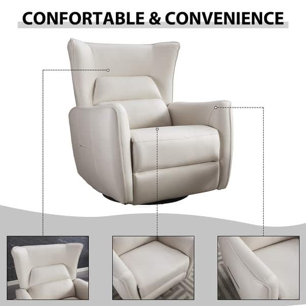 Wingback Faux Leather Electric Power Recliner for Living Room - Bed ...