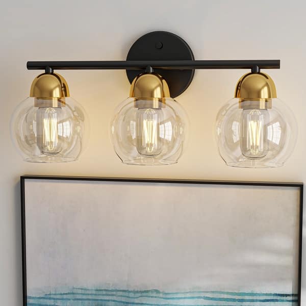 3-Light Bathroom Round Glass Light Fixtures - On Sale - Bed Bath ...