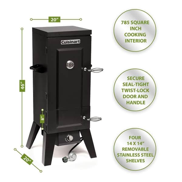 COS-244 Vertical Propane Smoker with Temperature & Smoke Control, Four ...