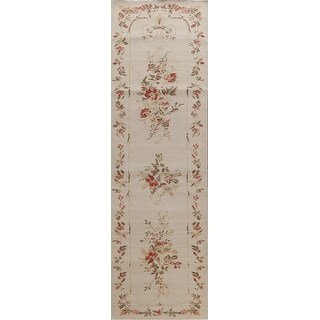 Floral Aubusson Turkish Runner Rug Hand-knotted Oriental Wool Carpet ...