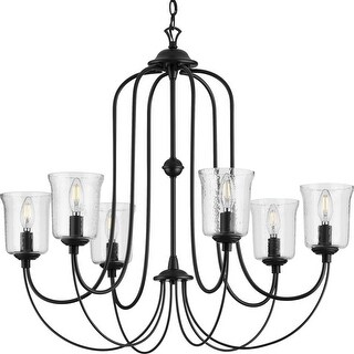 Progress Lighting Bowman 6 Light 32" Wide Taper Candle Chandelier - Bed ...