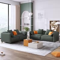 Green Sofa Set with Sleeper Loveseat, Chaise Lounges Sofa - Bed Bath ...