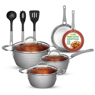 Nonstick Cookware Excilon Ware Pots & Pan Set with Saucepan Frying Pans ...