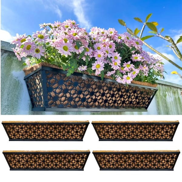 window planter box black
