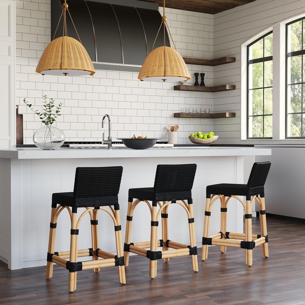 Serienna 24.5 H Seat Rattan Low Back Counter Stool On Sale Bed Bath Beyond 34312395