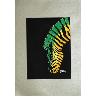 Novica Handmade Drinking Zebra Painting - Bed Bath & Beyond - 37630243