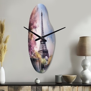 Designart - Beautiful Eiffel Tower In Paris V - Paris Large Wall Clock ...