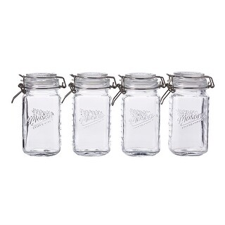 Mason Craft & More 17oz (0.5L) Preservative Jars w/ Clamp Lids - Set of ...