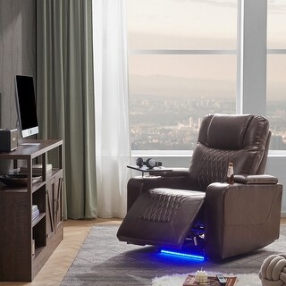 Power Motion Recliner with USB Charging, Swivel Tray Table & Storage ...