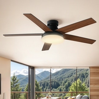 Moasis 52" Flush Mount 5 Blades Ceiling Fans with Light and Remote ...