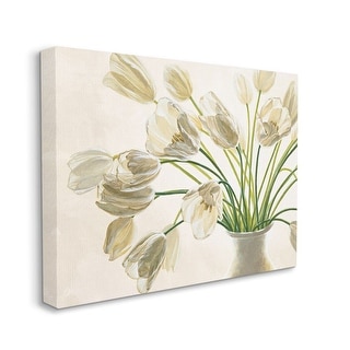 Stupell Tranquil White Tulip Bouquet in Country Vase Canvas Wall Art ...