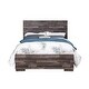 Juniper Queen Bed, Dark Oak Finish, Tranditional & Rustic Style, Solid Pine Wood Frame ...