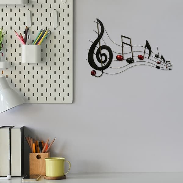 26 inch accent decor black musical notes metal treble clef wall art ...