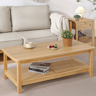 2-Tier Rectangular Coffee Table - 47.2"L x 23.6"W x 17.7"H - Bed Bath ...