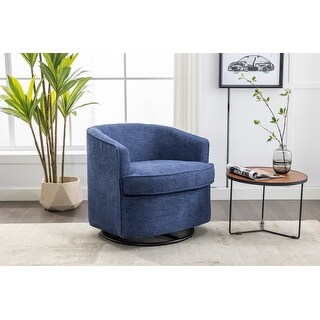 Navy Swivel Arm Chair Round Accent Chair Cuddle Barrel Chair - Bed Bath ...