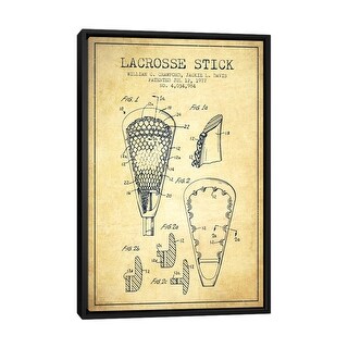 iCanvas "Lacrosse Stick Vintage Patent Blueprint" by Aged Pixel Framed ...