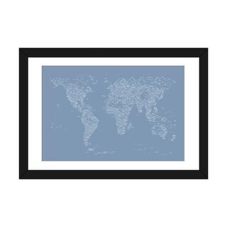 iCanvas "Font World Map (Light Blue)" by Michael Tompsett - Bed Bath ...