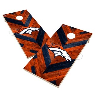 Denver Broncos NFL Cornhole Board Set - Herringbone Design - Bed Bath ...