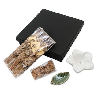 Novica Handmade Balinese Frangipani Ceramic Incense Set - Bed Bath ...