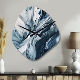 Blue and Grey Ethereal Elixir III - Abstract Large Wall Clocks - Modern ...