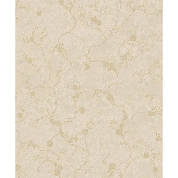 A-Street Prints Mahina Gold Floral Vine Wallpaper - Bed Bath & Beyond ...